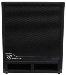 rockville rbg15s 1600w active powered pa subwoofer w/dsp + limiter pro/dj, 15 inch, black