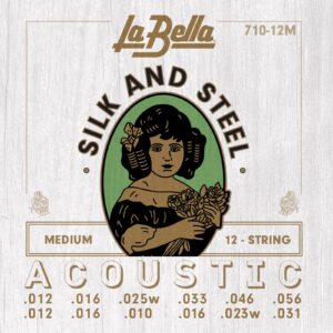 la bella 710-12m silk & steel medium acoustic guitar string