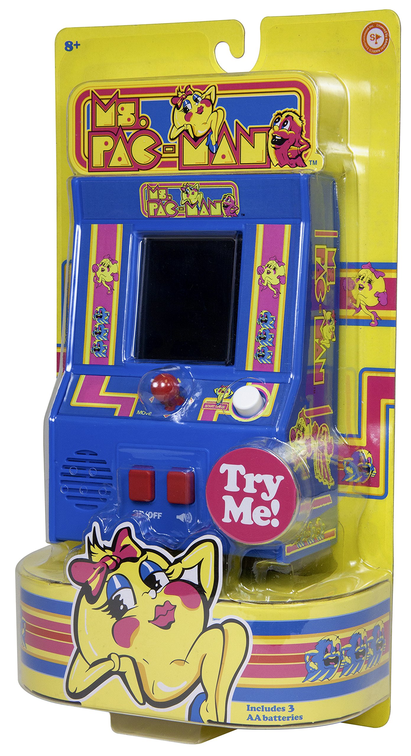 Basic Fun Arcade Classics - Ms Pac-Man Retro Mini Arcade Game,Multicolor