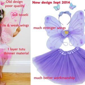 Fun Play Fairy Dressing up Costume for Girls – Butterfly Fairy Wings, Tutu, Magic Wand,Headband Costume Set for 3-8 Years