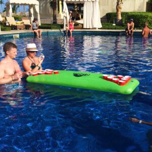 GoPong Pool Pong Table, Inflatable Floating Beer Pong Table, Includes 3 Pong Balls