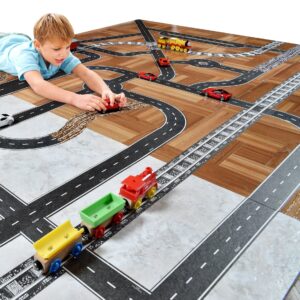 PlayTape Road Tape for Toy Cars - Sticks to Flat Surfaces; No Residue; 60 ft. x 2 in. Black Roadway