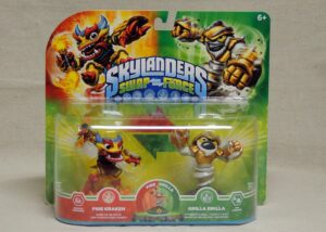 skylanders swap force 2 pack (swap-able) fire kraken & grilla drilla