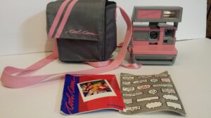 vintage polaroid pink & gray cool cam 600 instant camera