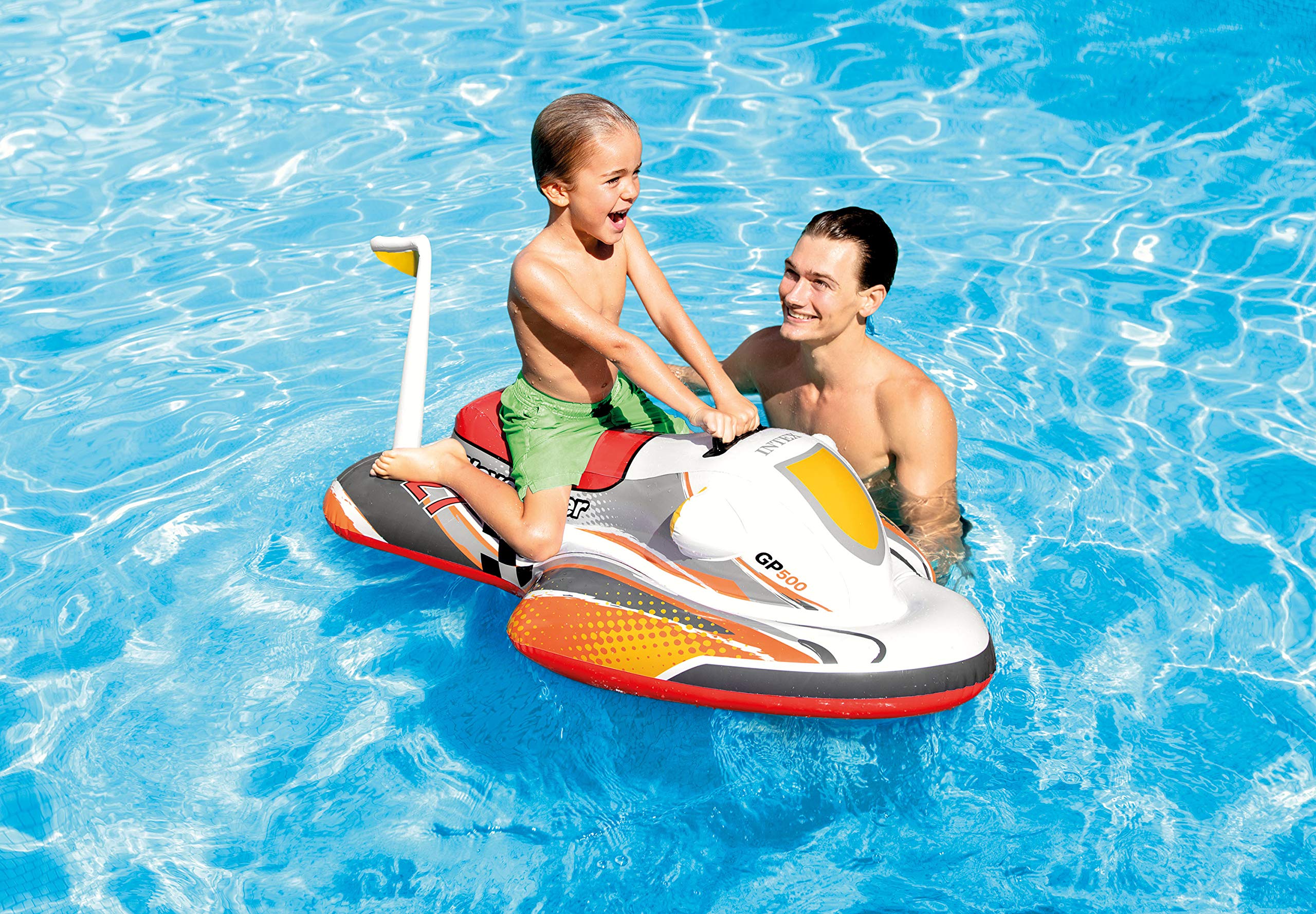 INTEX Wave Rider Inflatable Pool Float: Pool Toy For Kids – Heavy-Duty Handle – 88lb Weight Capacity – 46" x 30.5" – For Ages 3+