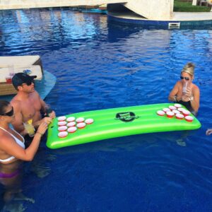 GoPong Pool Pong Table, Inflatable Floating Beer Pong Table, Includes 3 Pong Balls