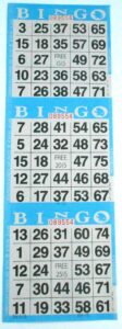 3 on blue bingo paper cards - 1000 cards