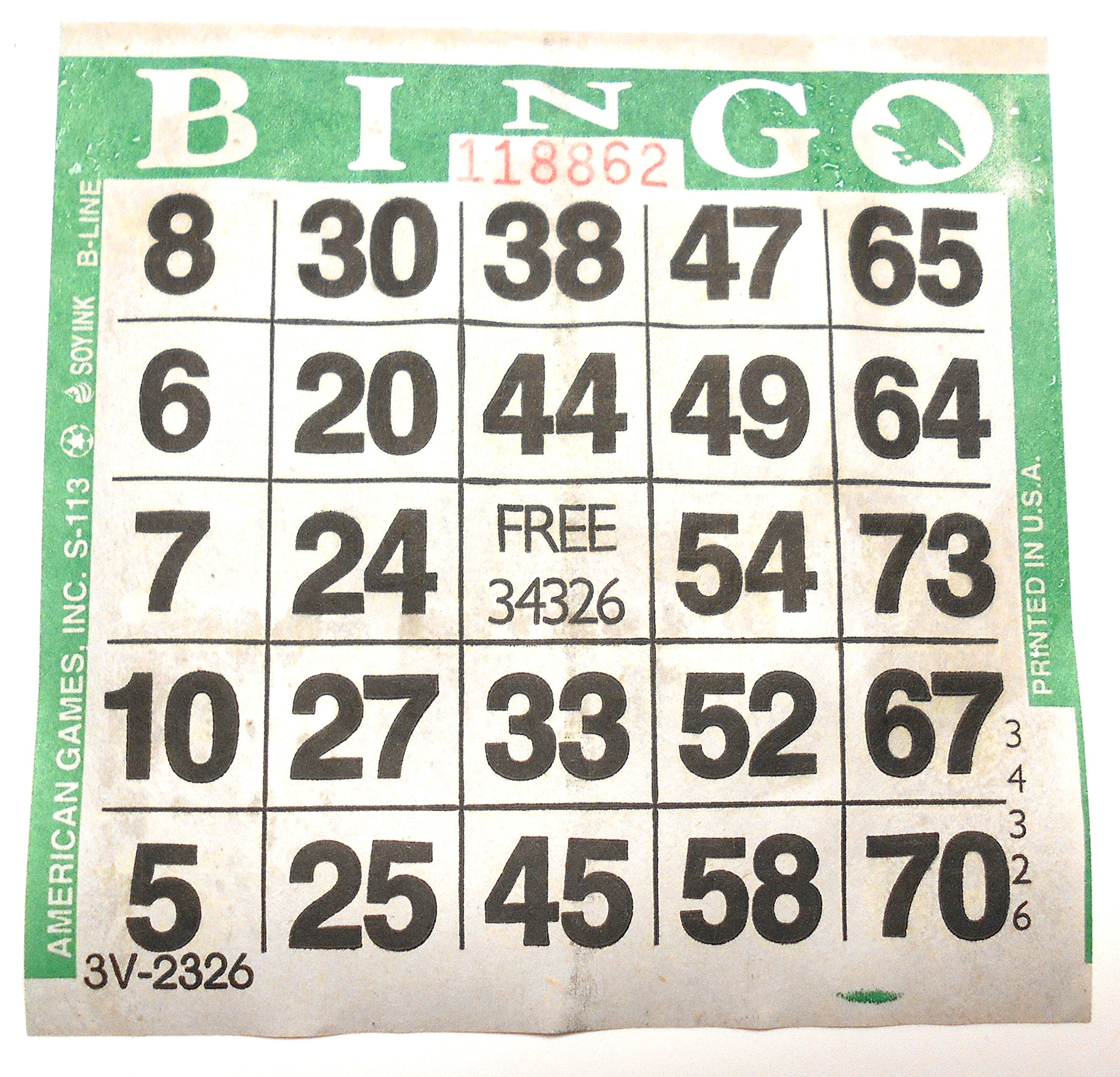 1on Green Bingo Paper Cards (500 sheets per pack)