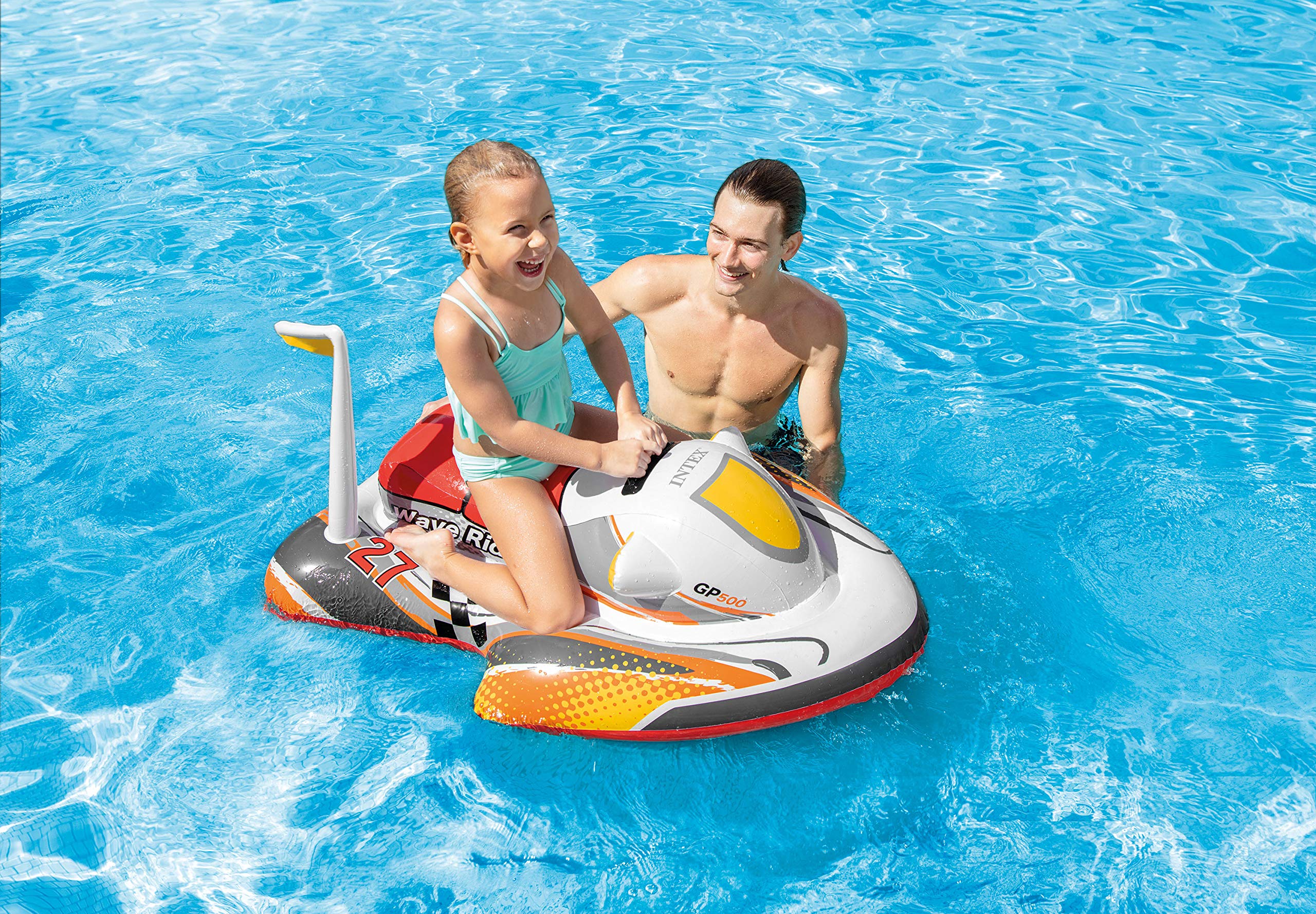 INTEX Wave Rider Inflatable Pool Float: Pool Toy For Kids – Heavy-Duty Handle – 88lb Weight Capacity – 46" x 30.5" – For Ages 3+