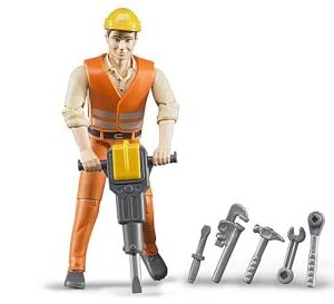 Bruder 60020 Construction Worker with Jackhammer and Tools