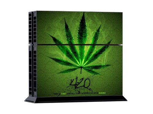 Vinyl Decal Skin Cover/Stickers Wrap for Ps4 Console+2 Controllers-Weeds