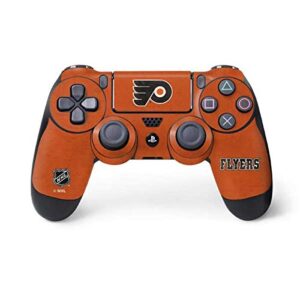 skinit decal gaming skin compatible with ps4 controller - officially licensed nhl philadelphia flyers distressed design