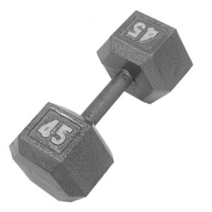 cap 45 lb. solid gray hex exercise dumbbell - single