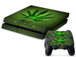 vinyl decal skin cover/stickers wrap for ps4 console+2 controllers-weeds