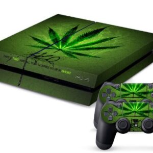 Vinyl Decal Skin Cover/Stickers Wrap for Ps4 Console+2 Controllers-Weeds