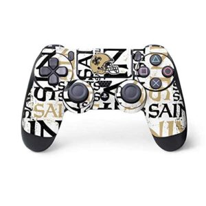 skinit decal gaming skin compatible with ps4 controller - officially licensed nfl new orleans saints - blast design