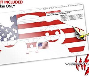 WraptorSkinz Skin Compatible with Sony PS4 Dualshock Controller PlayStation 4 Original Slim and Pro USA American Flag 01 (Controller NOT Included)