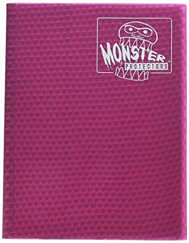 Monster 9 Pocket Trading Card Album- 20 Side Loading, Theft Deterrent, Padded Pages that Hold up to 360 cards - compatible with Yugioh, MTG, Magic The Gathering, Pokémon & Sport Cards - Holofoil Pink