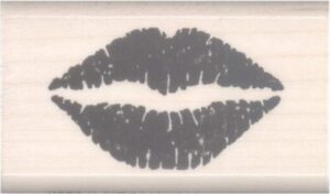 stamps by impression small lips kiss rubber stamp - 0.75" x 1.25"