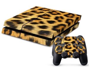 vinyl decal skin cover/stickers wrap for sony ps4 play station 4 console+2 controllers-leopard cheetah animal