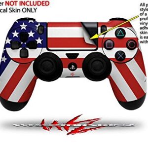 WraptorSkinz Skin Compatible with Sony PS4 Dualshock Controller PlayStation 4 Original Slim and Pro USA American Flag 01 (Controller NOT Included)