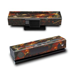 Designer Skin Sticker for the Xbox One Console With Two Wireless Controller Decals- Firestorm