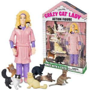 accoutrements crazy cat lady action figure multicolored, 8"