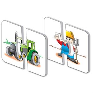 the learning journey: my first match it - on the farm - 15 self-correcting farming image matching puzzles , white