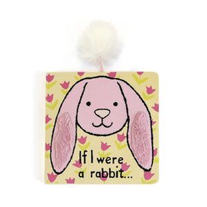 if i were a rabbit: a baby touch and feel board book by jellycat, tulip pink bunny | children's book | baby gift