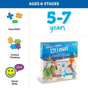 Learning Resources Make a Splash 120 Mat Floor Game, Addition/Subtraction - 136 Pieces, Ages 6+ Math Games for Kids, Educational Games