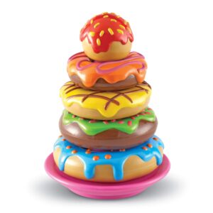 learning resources smart snacks stack 'em up doughnuts - 7 pieces, ages 18+ months fine motor skills toys, toddler counting toys, donut toys, educational toys for kids