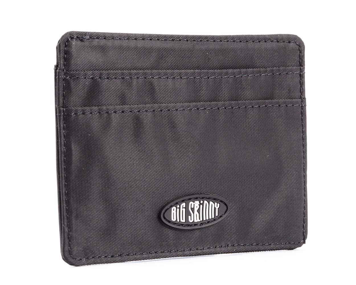 Big Skinny Open Sided Mini Skinny Card Slim Wallet, Holds Up to 9 Cards, Black