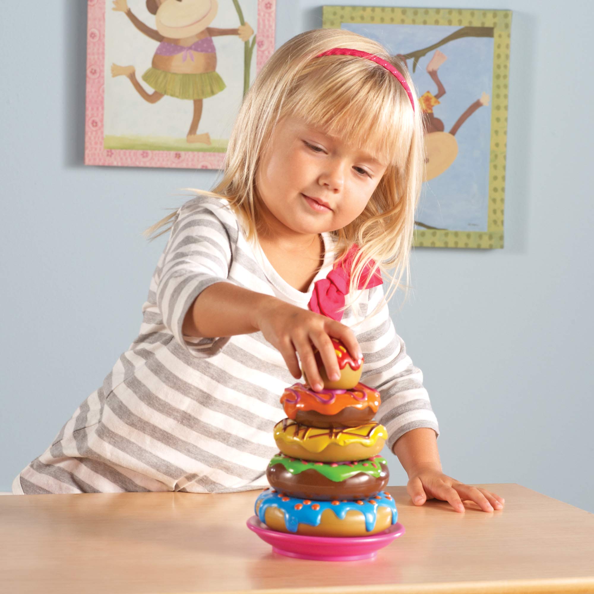 Learning Resources Smart Snacks Stack 'em Up Doughnuts - 7 Pieces, Ages 18+ months Fine Motor Skills Toys, Toddler Counting Toys, Donut Toys, Educational Toys for Kids