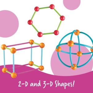 Learning Resources Dive into Shapes! A Sea and Build Geometry Set, 129 Pieces, Ages 6+, Geometry for Kids, Develops Shape Recognition, Back to School Games,3D Shapes for Kids