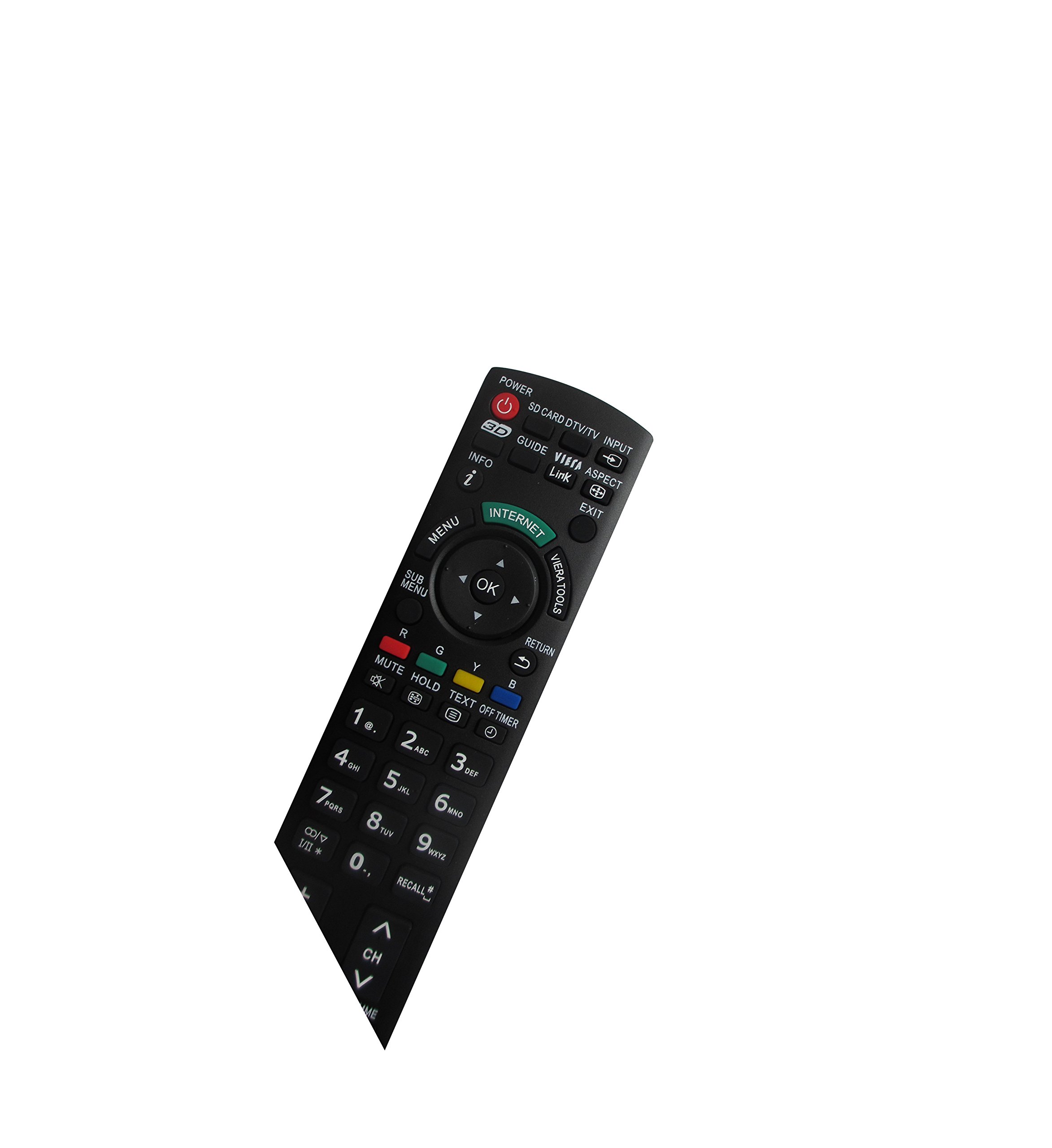 HCDZ Replacement Remote Control for Panasonic TH-50PZ77U TH-50PX77U TH-42PZ77U TH-50PE77U TH-42PX77U N2QAYB000217 N2QAYB000220 N2QAYB000703 N2QAYB000571 Smart 3D Plasma LCD LED HDTV TV