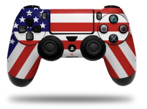 wraptorskinz skin compatible with sony ps4 dualshock controller playstation 4 original slim and pro usa american flag 01 (controller not included)