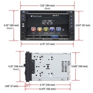 Planet Audio P9640B Car Audio Stereo System - 6.2 Inch Double Din, LCD Touchscreen, Bluetooth Audio and Hands-Free Calling, CD Player, DVD, USB, SD, AUX in, AM/FM Radio Receiver