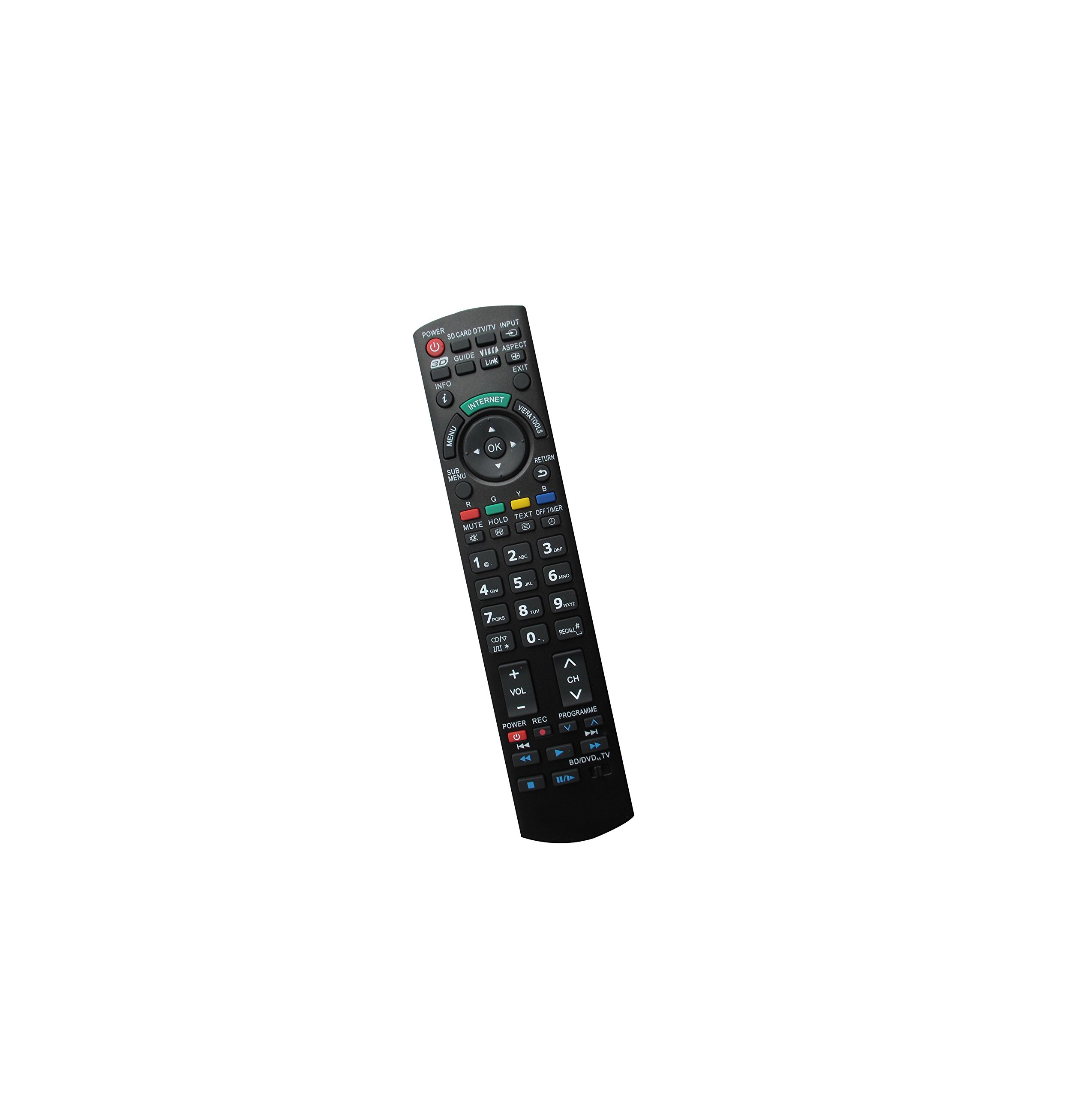 Universal Remote Replacement Control Fit for Panasonic TC-P60S30 TC-P46S30 TC-P54Z1M TC-P55GT30 TC-P54S1 TC-P58S1 TC-P50ST30 N2QAYB000485 TC-P60GT30 TC-P65GT50 Smart 3D Viera Plasma LCD LED HDTV TV