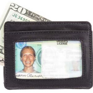 Big Skinny Open Sided Mini Skinny Card Slim Wallet, Holds Up to 9 Cards, Black