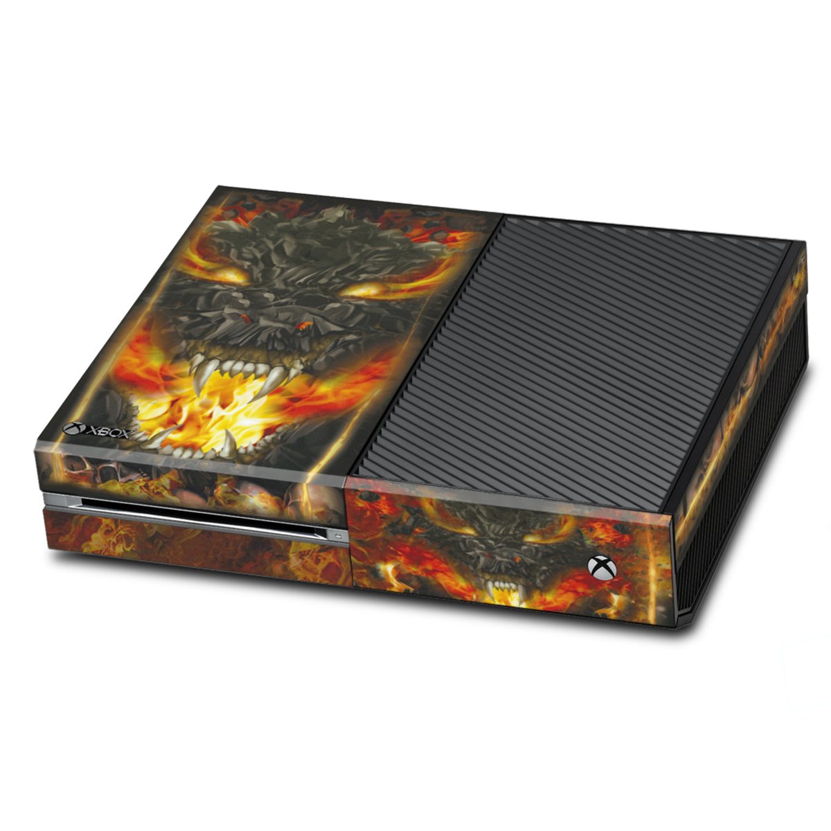 Designer Skin Sticker for the Xbox One Console With Two Wireless Controller Decals- Firestorm