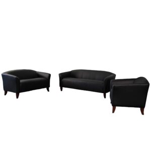 flash furniture hercules imperial series reception set in black leathersoft