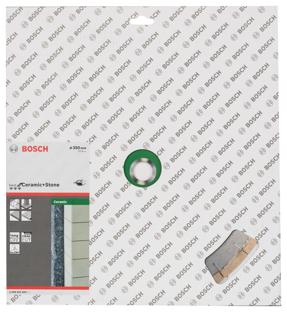 Bosch 2608603603 Diamond Cutting Disc for Ceramic, 0 V, Silver/Grey, 350 x 25.40 x 1.8 mm