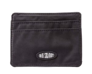 big skinny open sided mini skinny card slim wallet, holds up to 9 cards, black