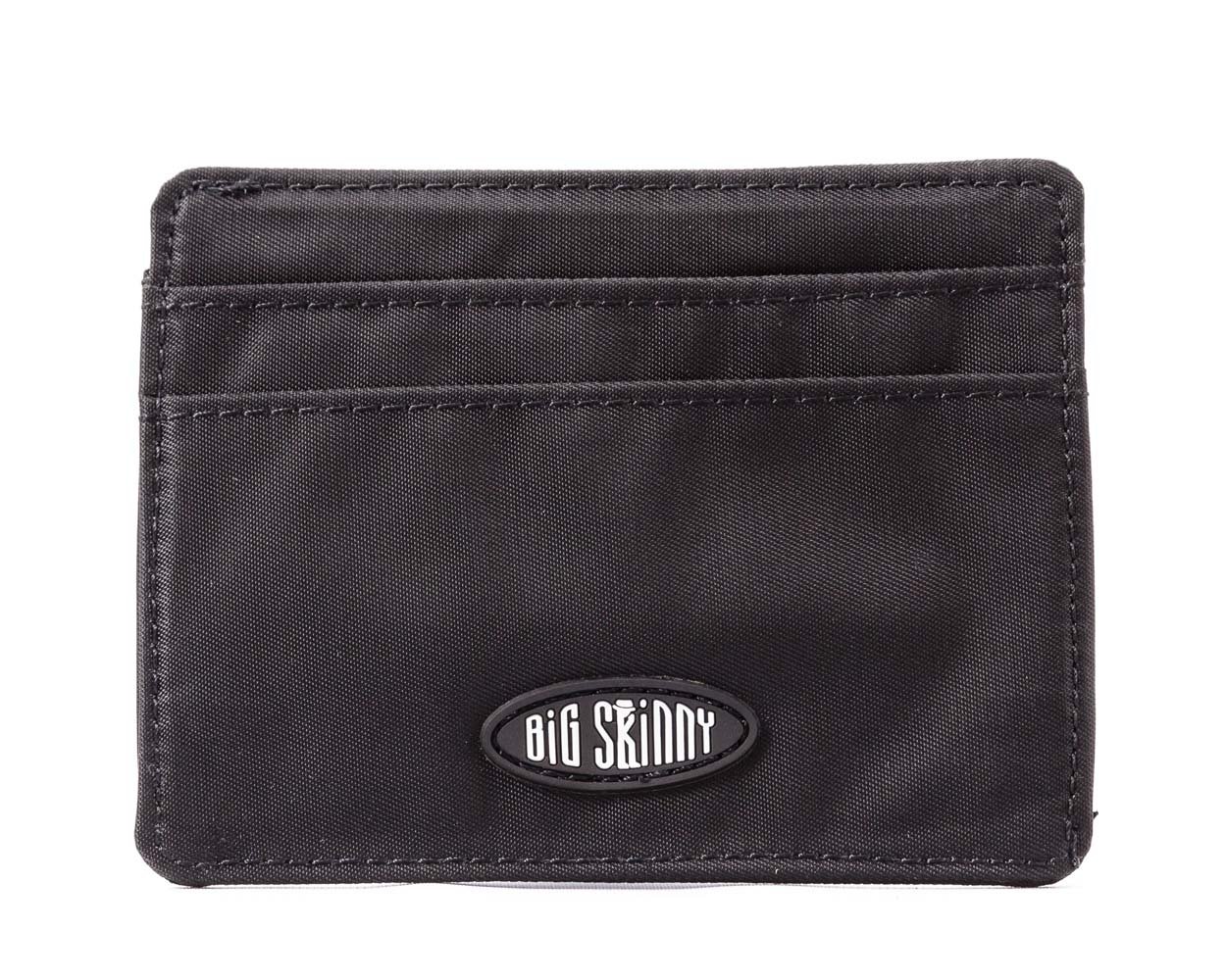 Big Skinny Open Sided Mini Skinny Card Slim Wallet, Holds Up to 9 Cards, Black