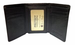 osgoode marley cashmere rfid blocking mens tri-fold leather wallet (one size, black)