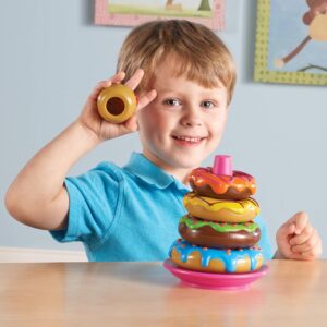 Learning Resources Smart Snacks Stack 'em Up Doughnuts - 7 Pieces, Ages 18+ months Fine Motor Skills Toys, Toddler Counting Toys, Donut Toys, Educational Toys for Kids