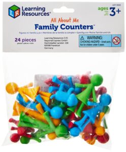 learning resources family counters smart pack, tactile learning, counting & sorting toy, 24 counters, ages 3+