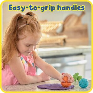 READY 2 LEARN Paint and Dough Mushroom Stampers - Set of 4 - Ages 2+ - Easy to Grip Arts and Crafts Tools for Kids - DIY Patterns and Textures