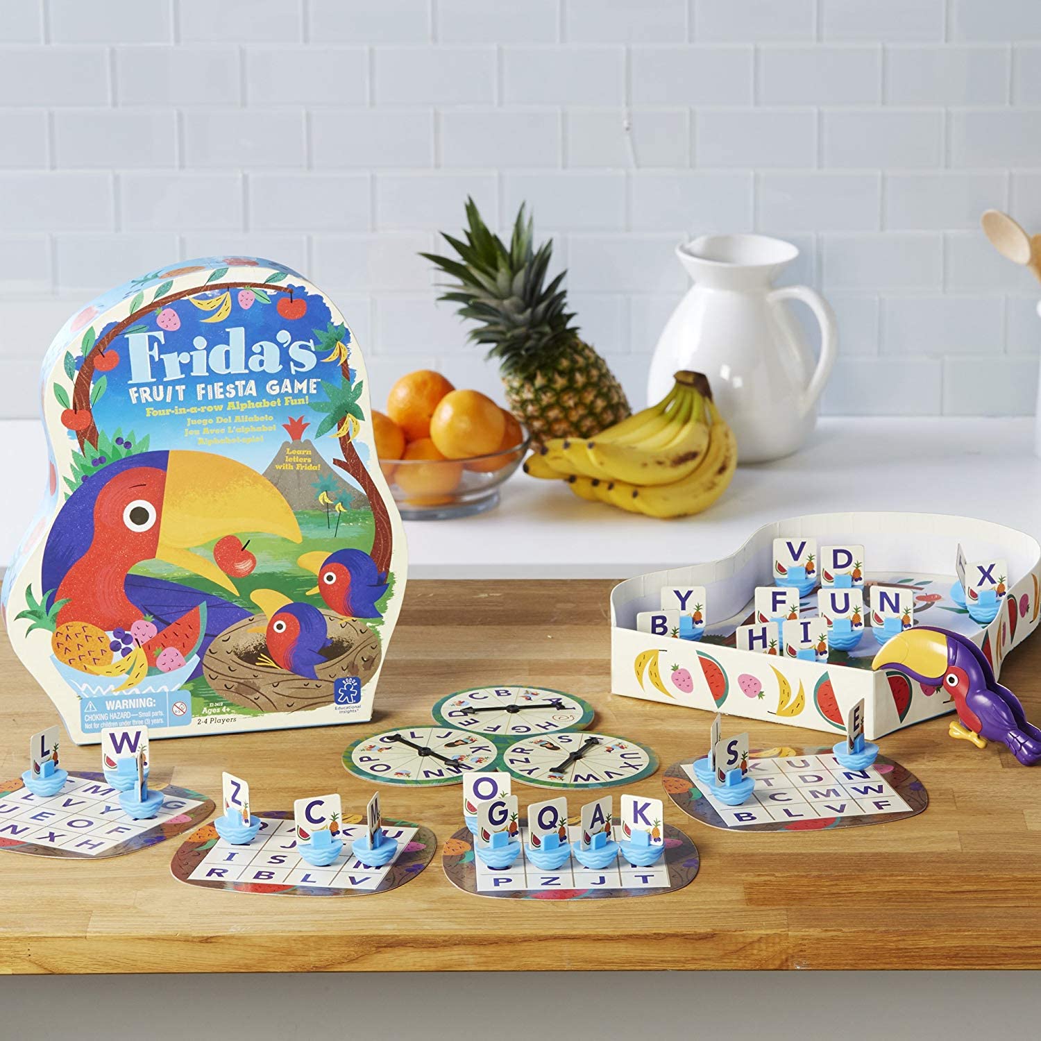 Educational Insights Frida's Fruit Fiesta Alphabet Game, Letter Recognition & Fine Motor Skills Board Game for Preschoolers & Toddlers, Up to 3 Players, Fun Family Game for Kids Ages 4+