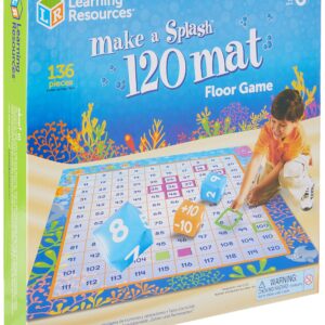 Learning Resources Make a Splash 120 Mat Floor Game, Addition/Subtraction - 136 Pieces, Ages 6+ Math Games for Kids, Educational Games